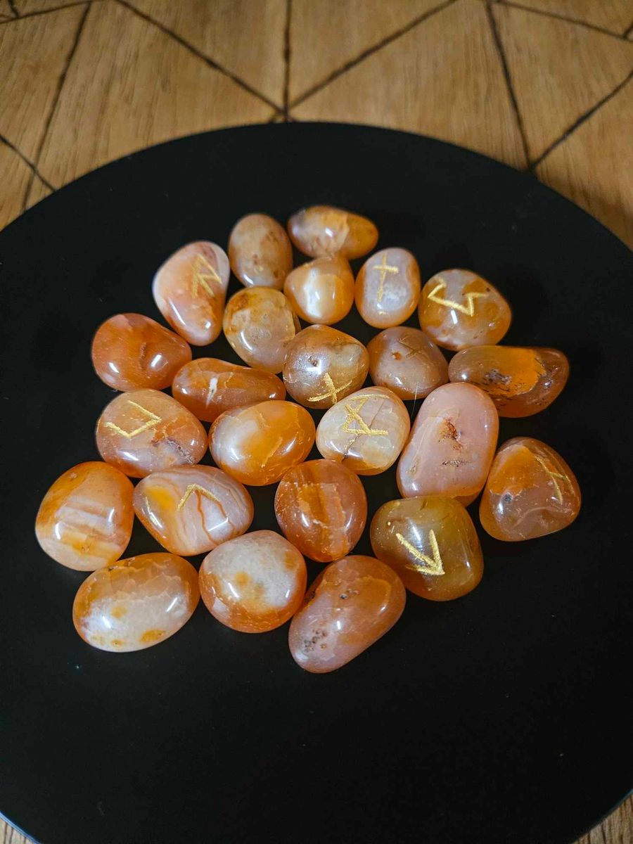 Etched Rune Gem Stones - Elder Futhark