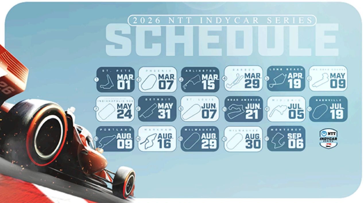 2026 INDYCAR Schedule Revealed: Nashville, Phoenix, Arlington — Coffee ...