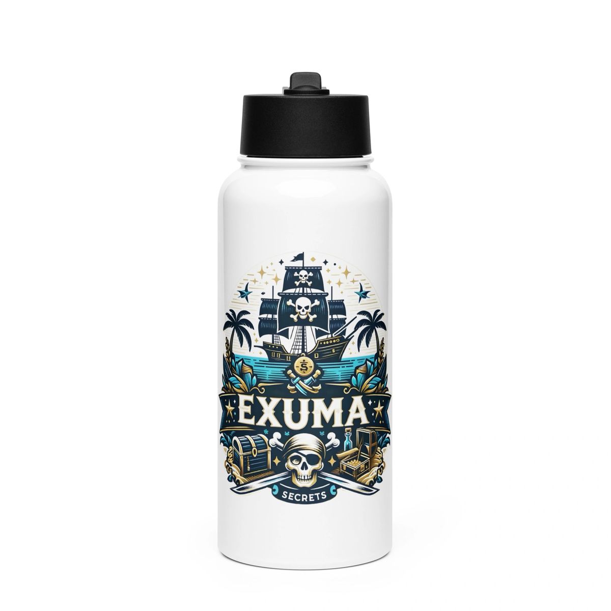 Secrets of the Seas - Exuma Pirate Ship Stainless Steel 32 oz. Flip Top ...