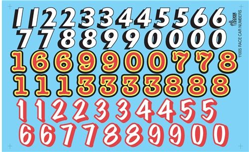 GOFER RACING "RACE CAR NUMBERS" DECALS