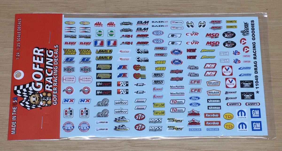 GOFER RACING DRAG RACING GOODIES DECALS