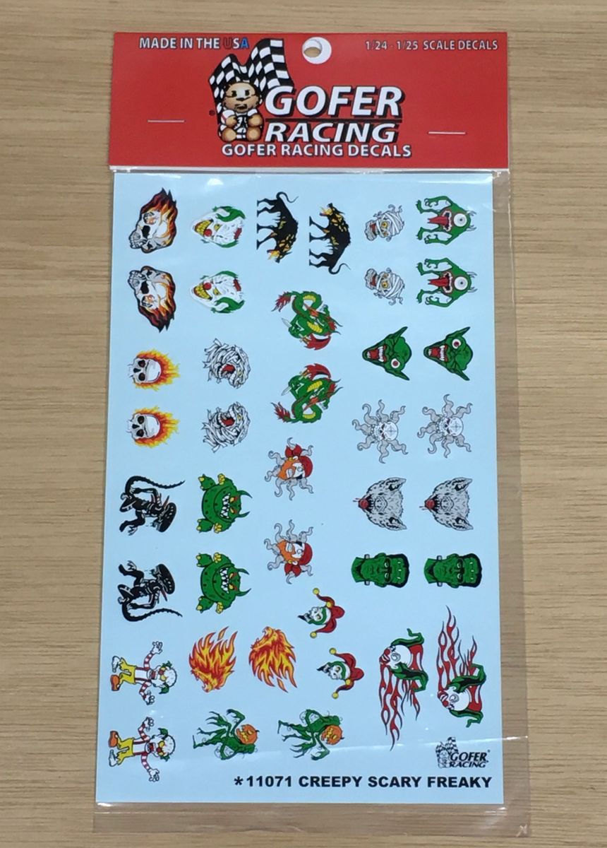 GOFER RACING CREEPY SCARY FREAKY DECALS