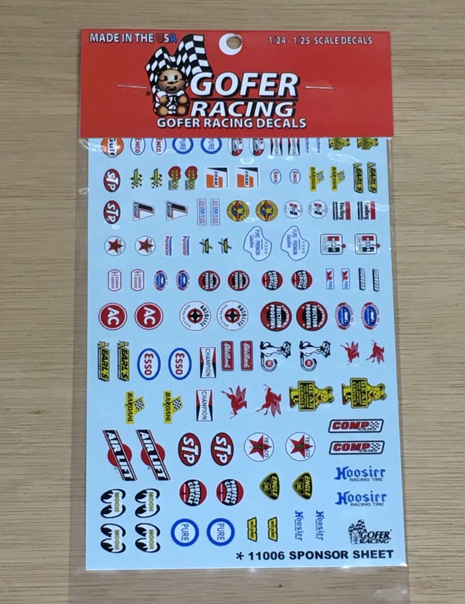 GOFER RACING SPONSOR SHEET DECALS