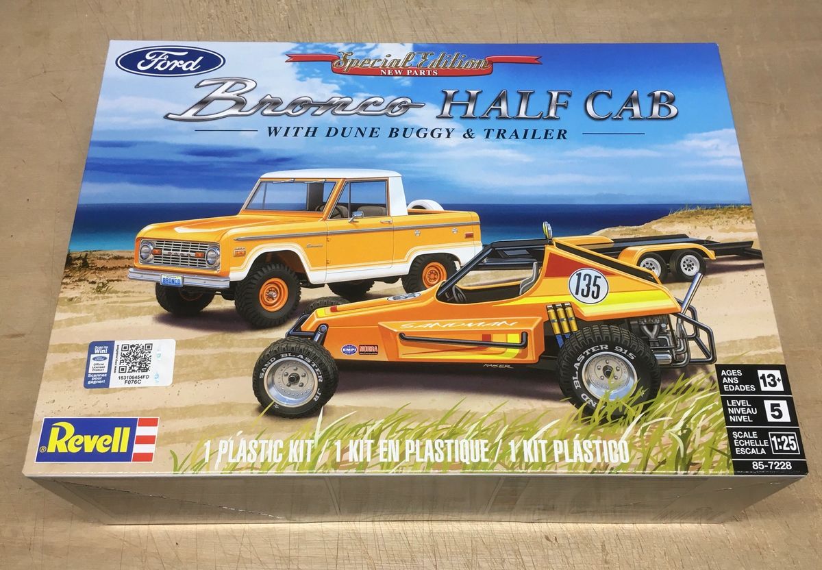 REVELL BRONCO HALF CAB with DUNE BUGGY & TRAILER
