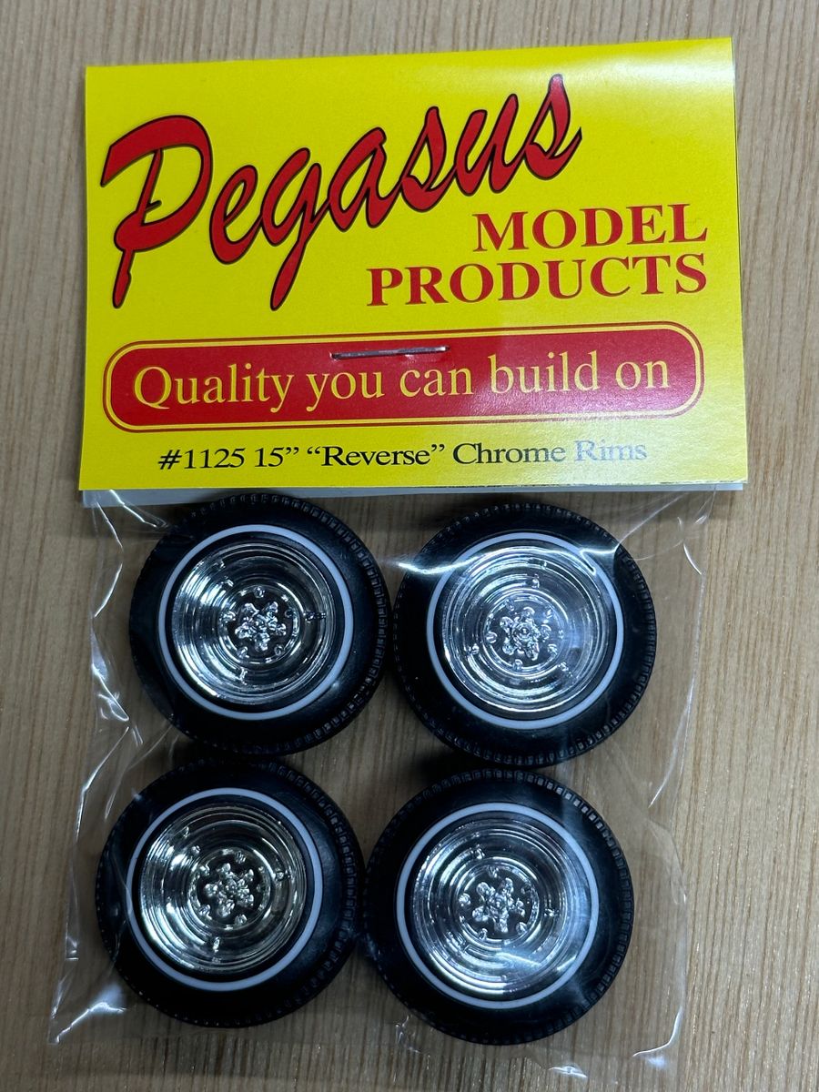 PEGASUS 15 INCH "REVERSE" CHROME RIMS WITH TIRES