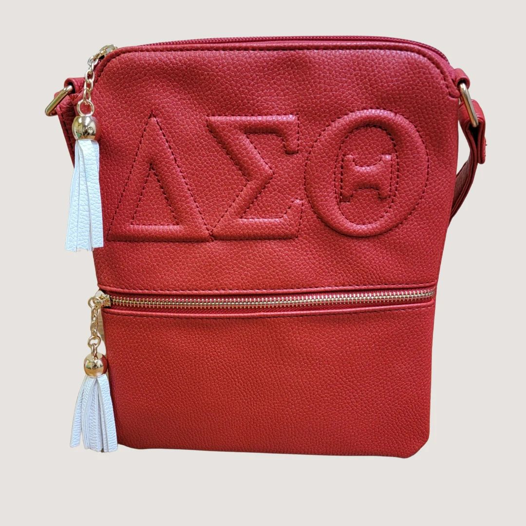 DELTA SIGMA THETA SORORITY CROSSBODY BAGS RED OR BLACK