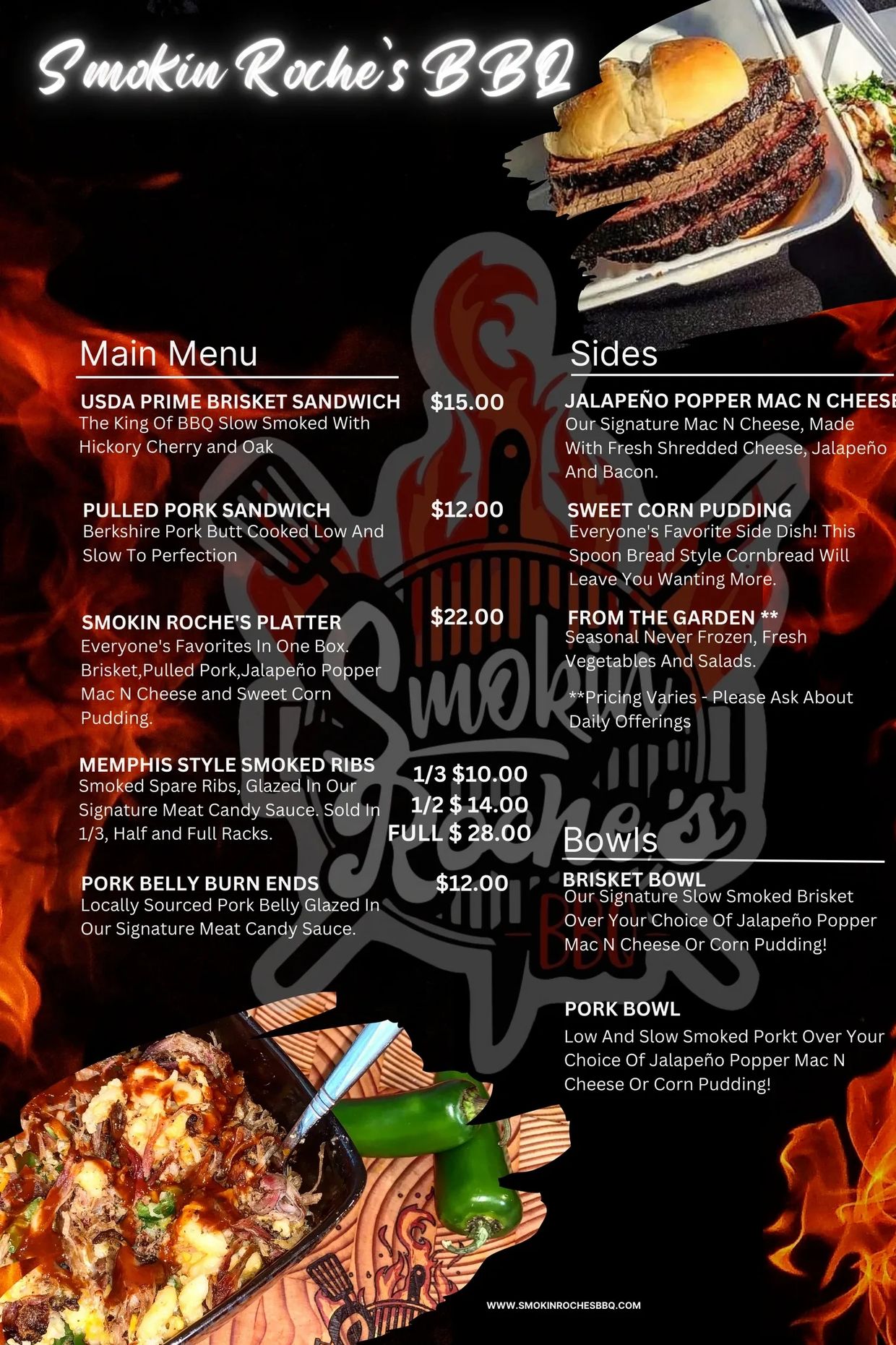 Event Menu | Smokin Roche's BBQ