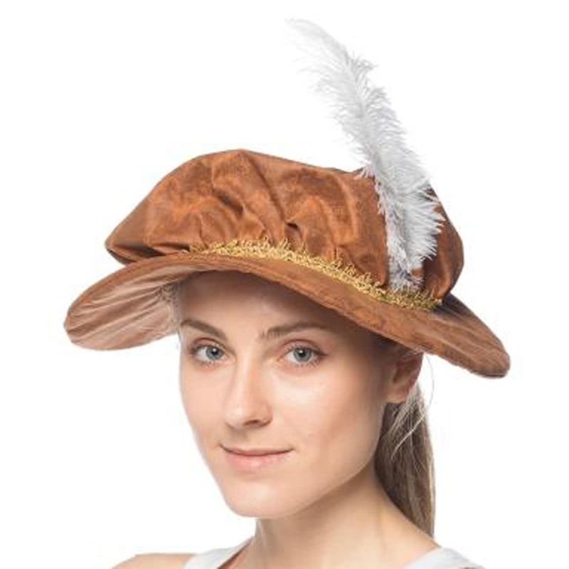Renaissance Mob Cap with Feather