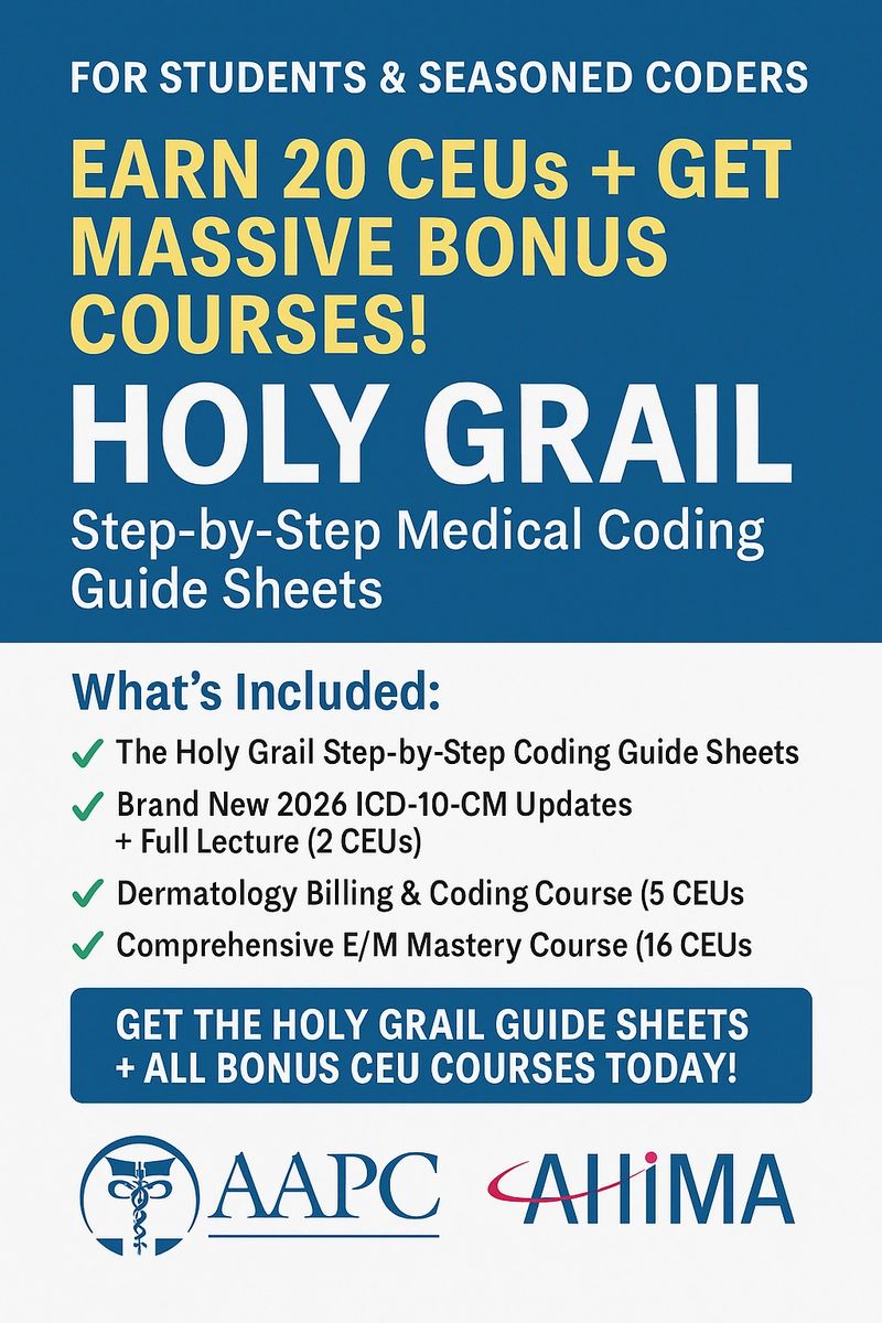AAPC AND AHIMA APPROVED Step-by-Step Coding Guide Sheet Package with 23 ...