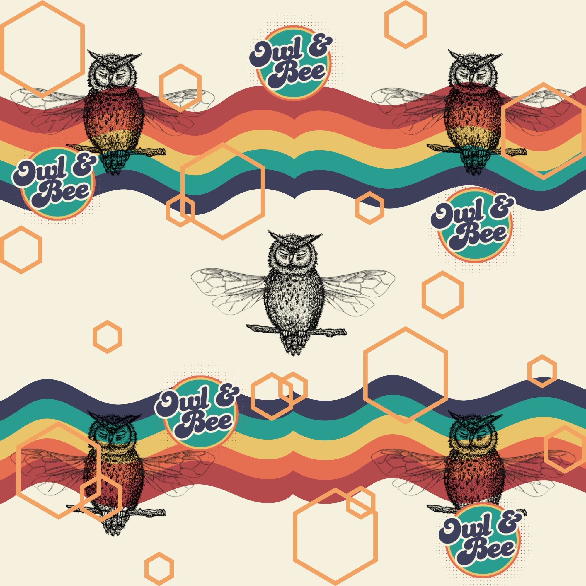 Owl and Bee Handcrafted