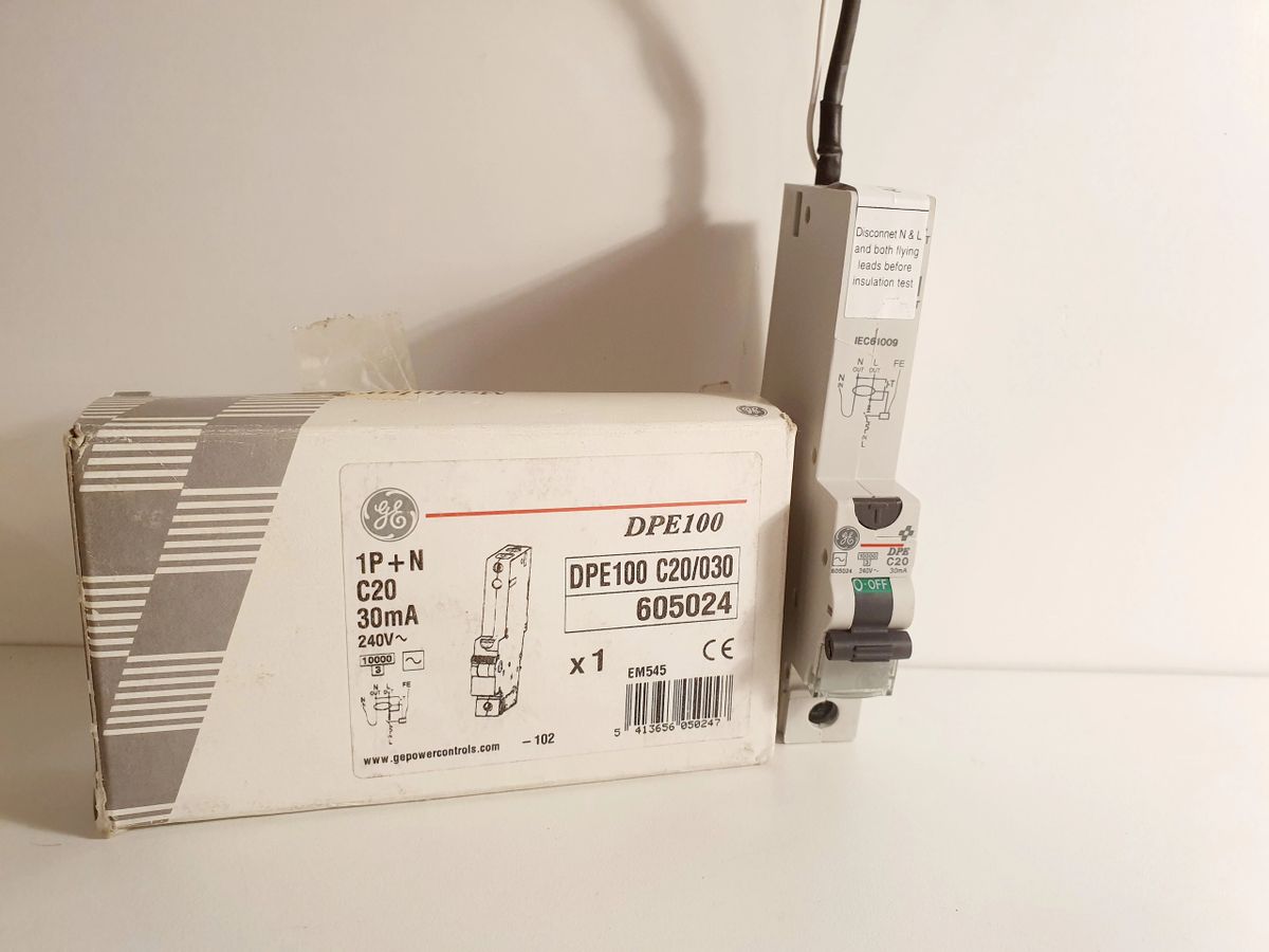 GE, General Electric 20A 30mA, type C RCBO, MCB/RCD circuit breaker ...