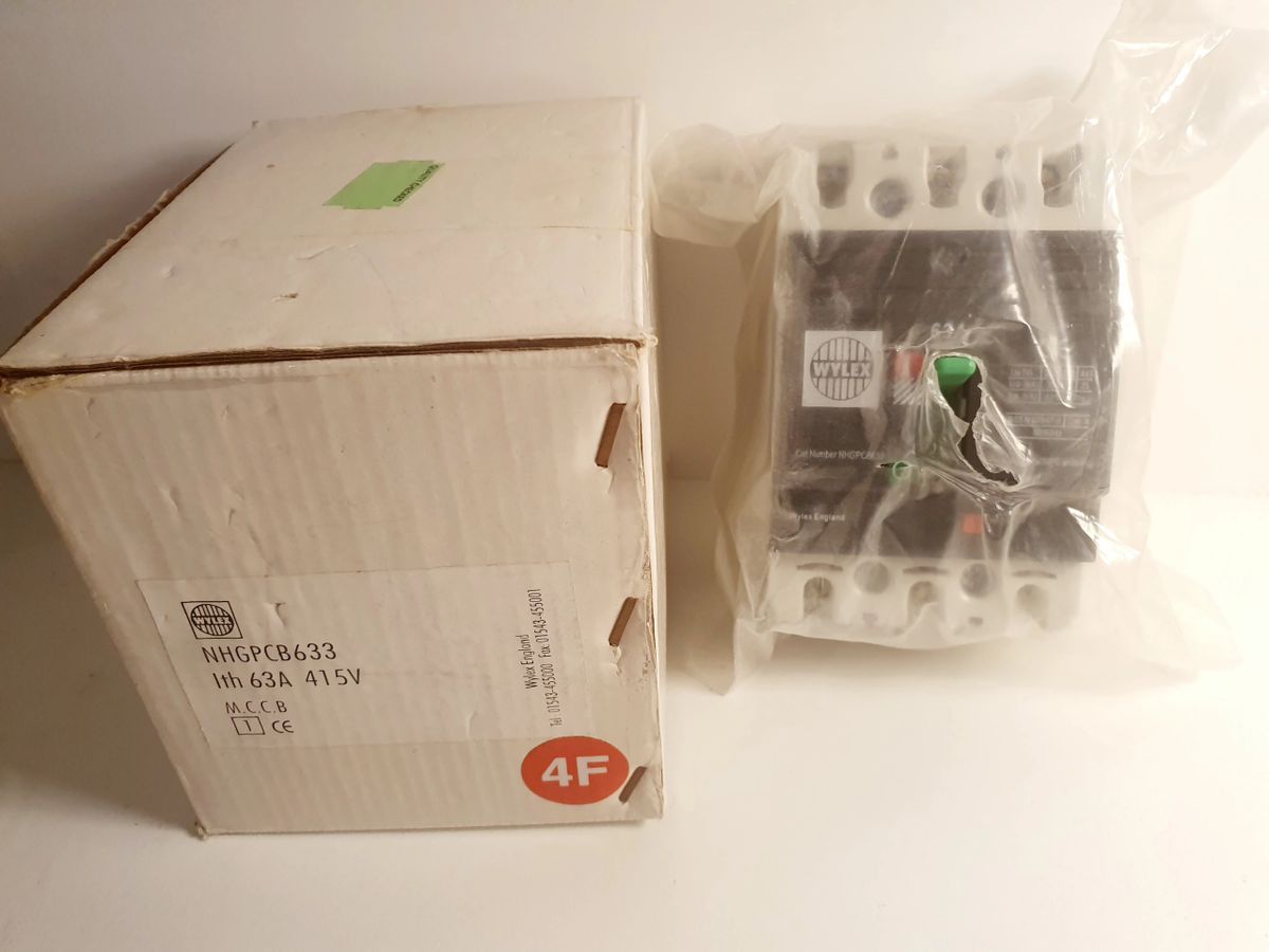 Wylex 63a 3 pole mccb, NHGPCB633 NEW