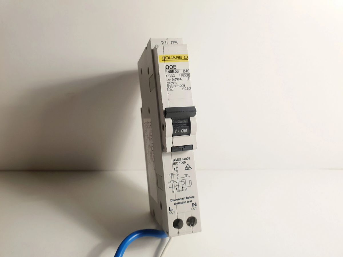 SQUARE D QOE, 40A 30mA TYPE B RCBO, 10KA, QOE140B03