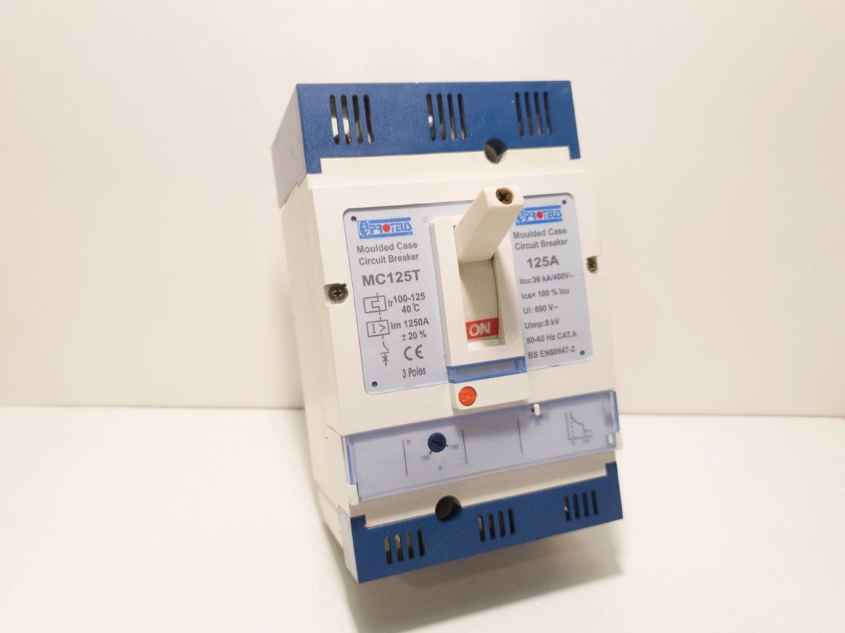 PROTEUS MC125T 125A to 100A adjustable 3 pole MCCB, circuit breaker 36KA