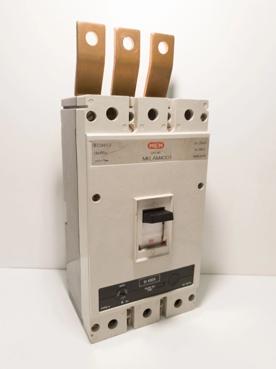 MEM MKLAM4003 400a 3 pole MCCB fixed thermal, adjustable magnetic