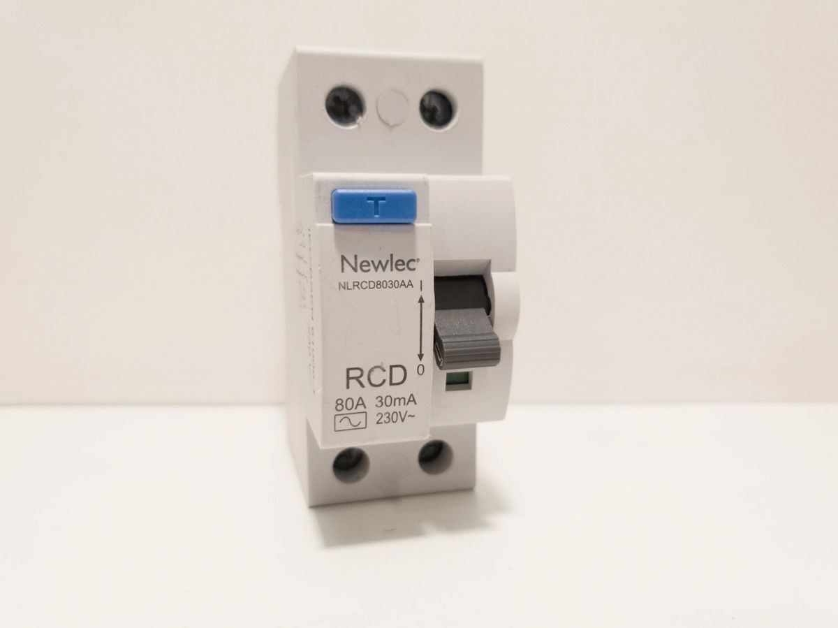 NEWLEC NLRCD8030AA 80a 30mA 2 pole RCD, circuit breaker.