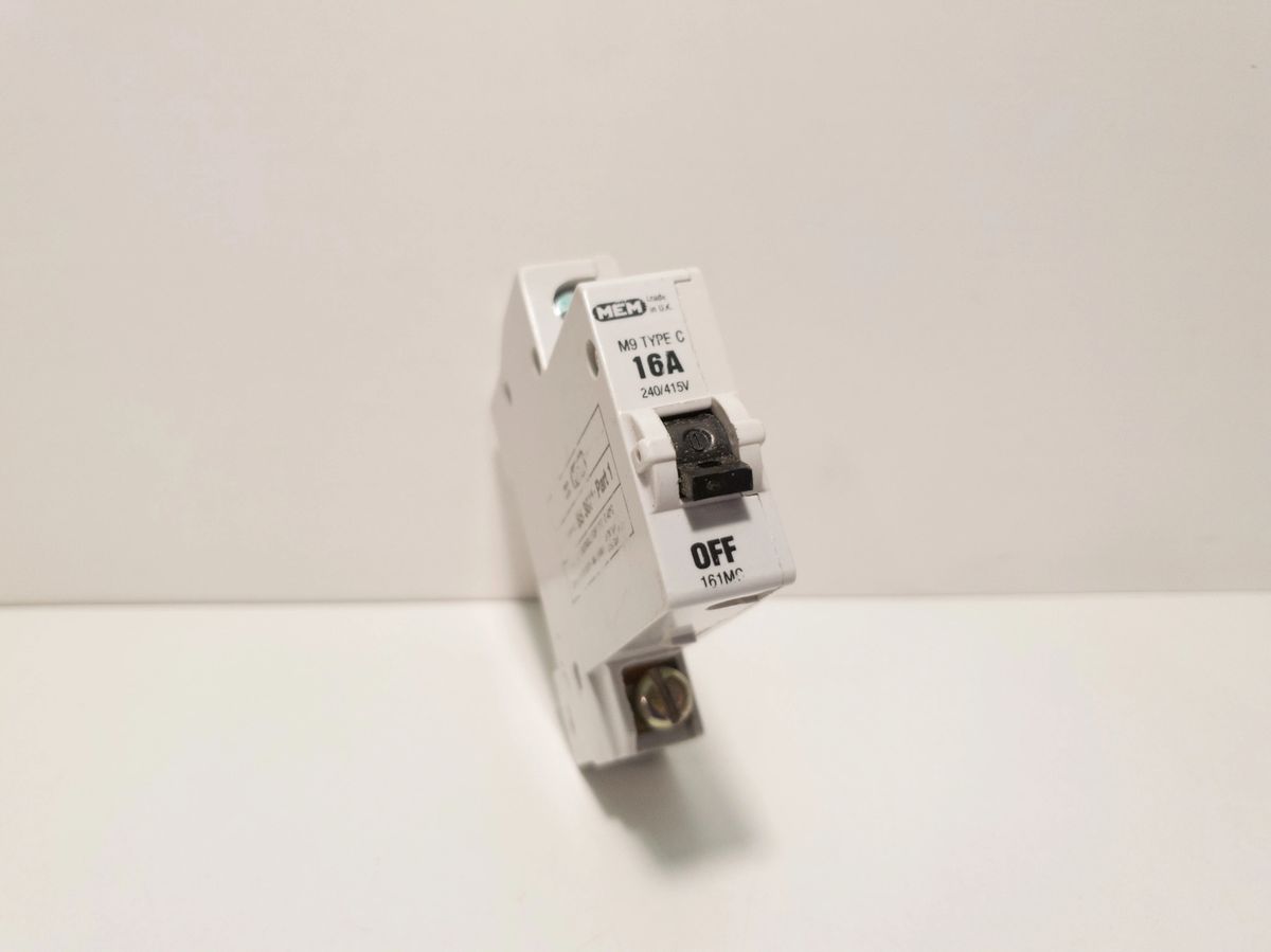 MEM Memshield 1 16A Type C, sp mcb, circuit breaker 161MC, M9