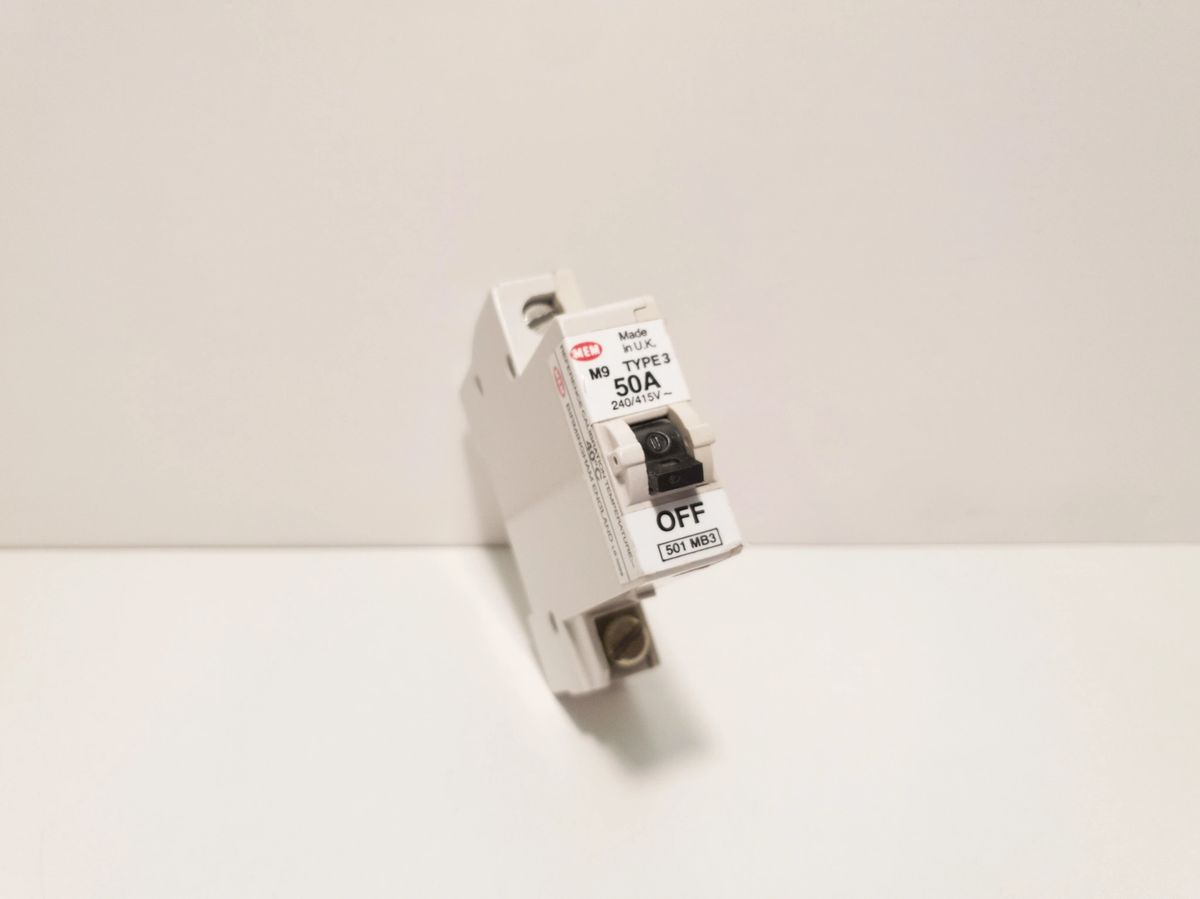 MEM Memshield 1 50A Type 3, sp mcb, circuit breaker 501MB3, M9