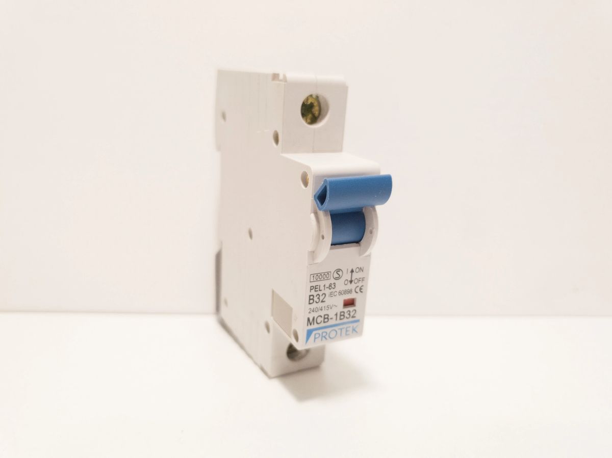 PROTEK PEL1-63 range, 32A sp type B mcb, circuit breaker, MCB-1B32, 10KA