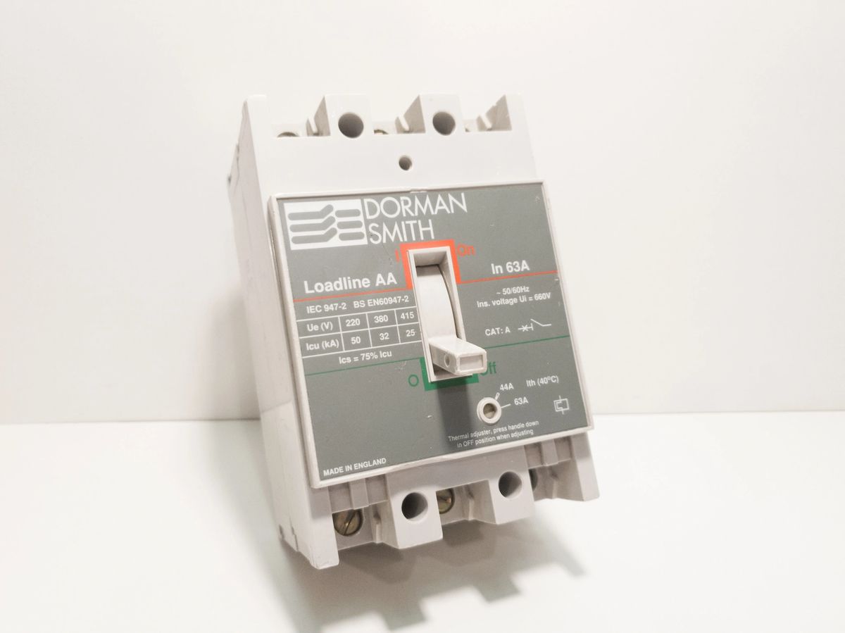 Dorman Smith Loadline AA adjustable 63a 3 pole MCCB, LLBAAT63