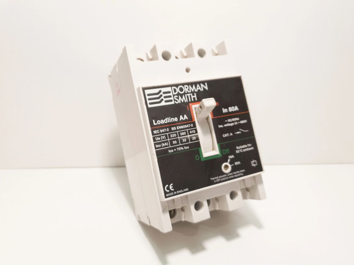 Dorman Smith Loadline AA adjustable 80a 3 pole MCCB, LLBAAT80