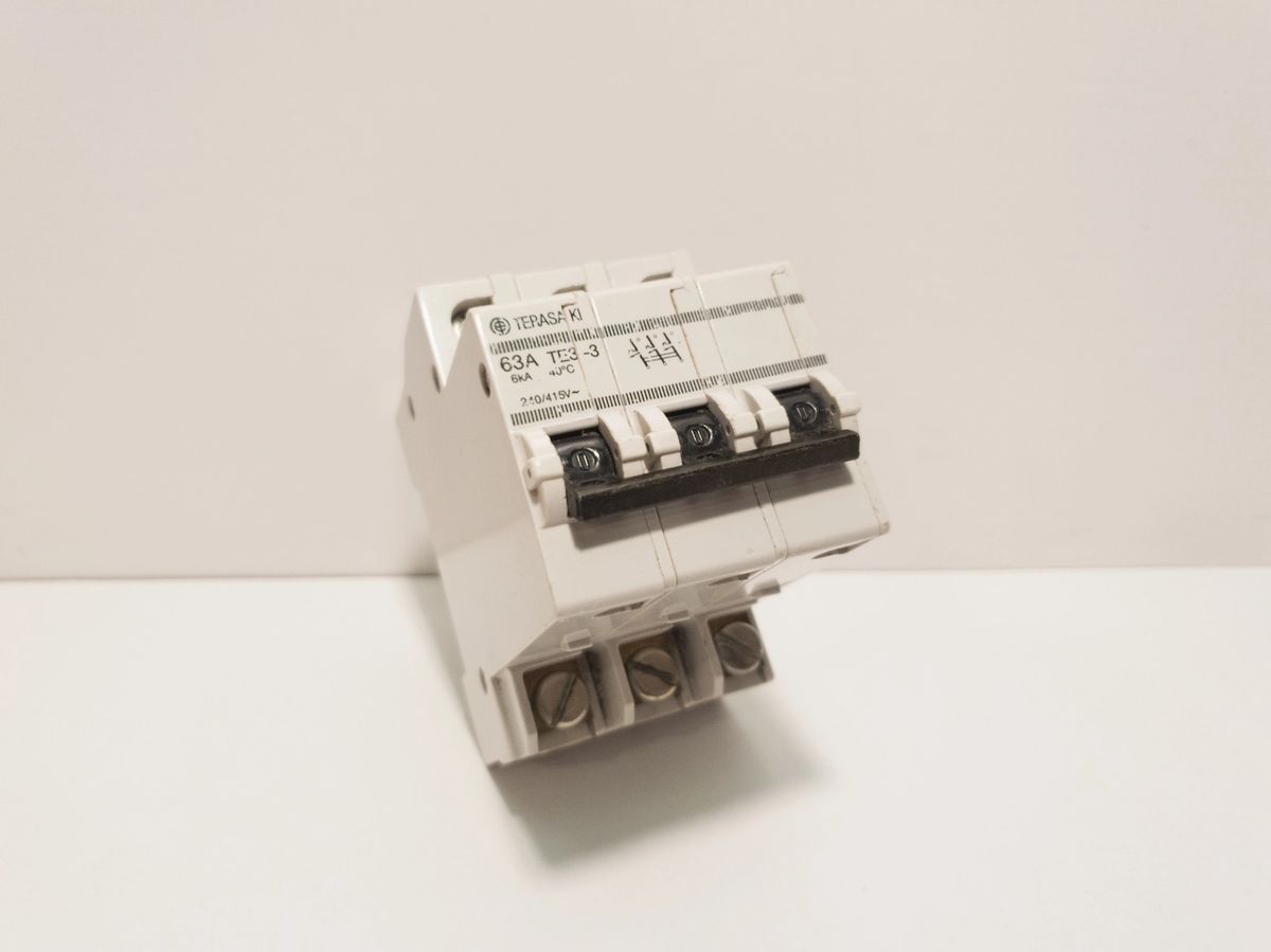 TERASAKI TE3-3 63A 3 pole type 3, mcb, circuit breaker, 6KA, MEMSHIELD ...