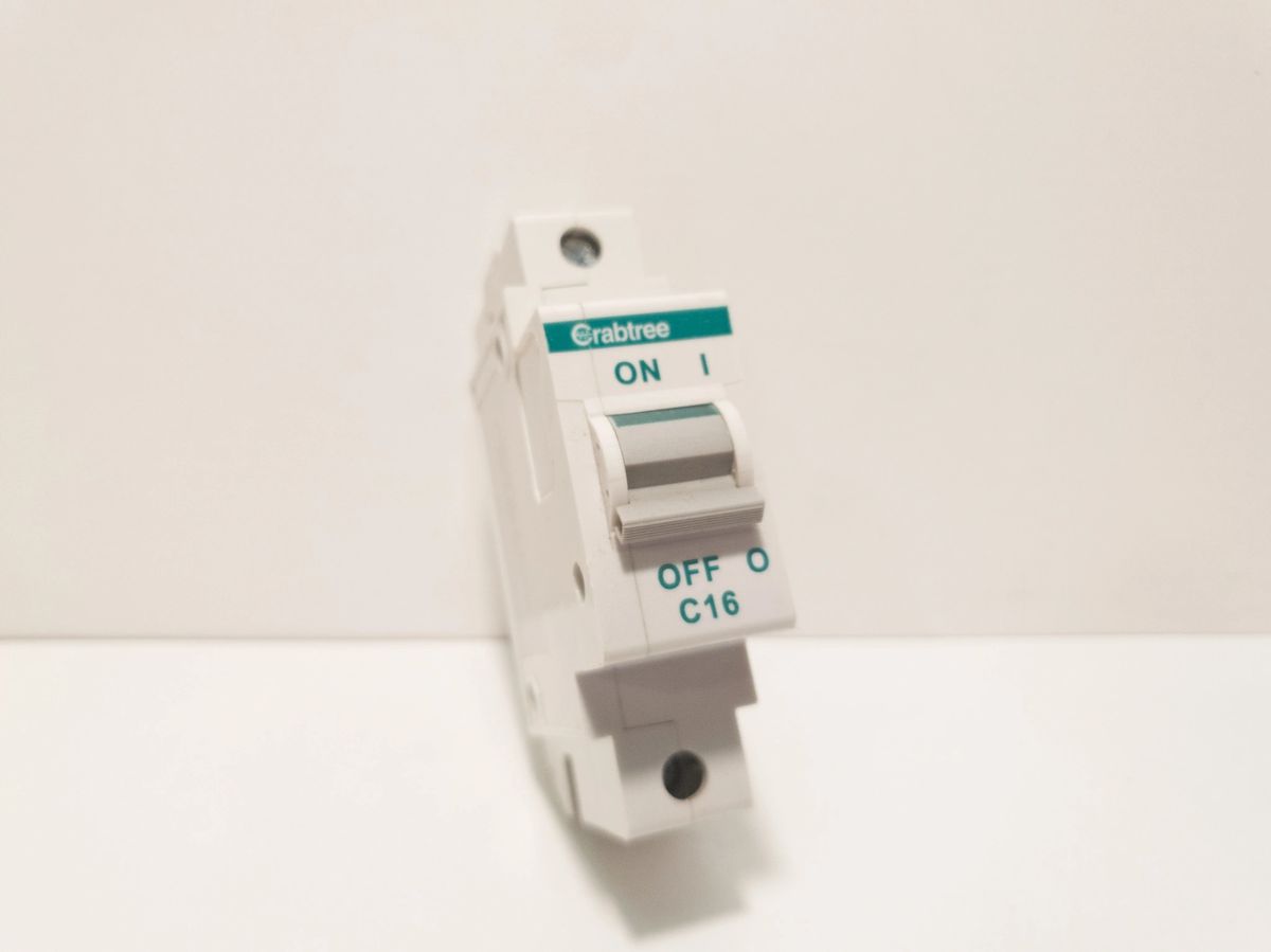 Crabtree Polestar 16a type C, sp mcb, circuit breaker, 60C/16 16KA