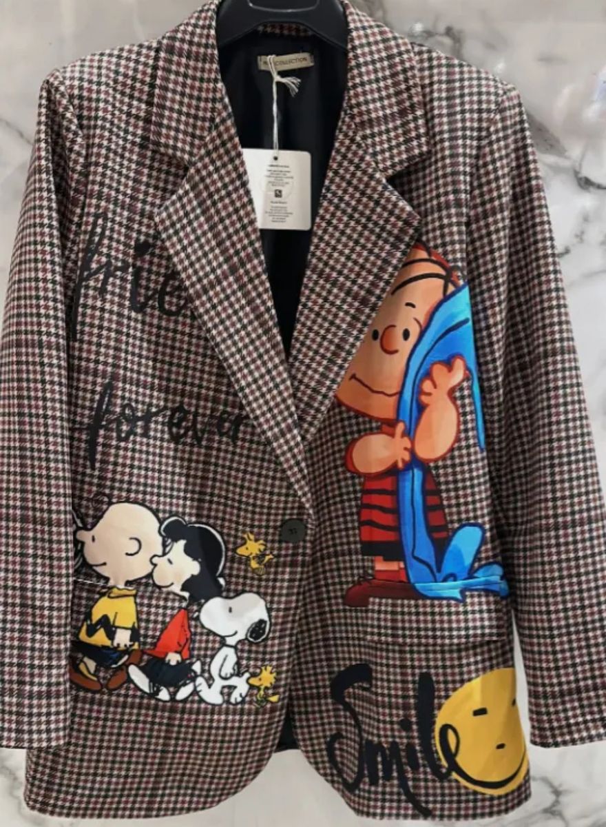 Snoopy character print blazer