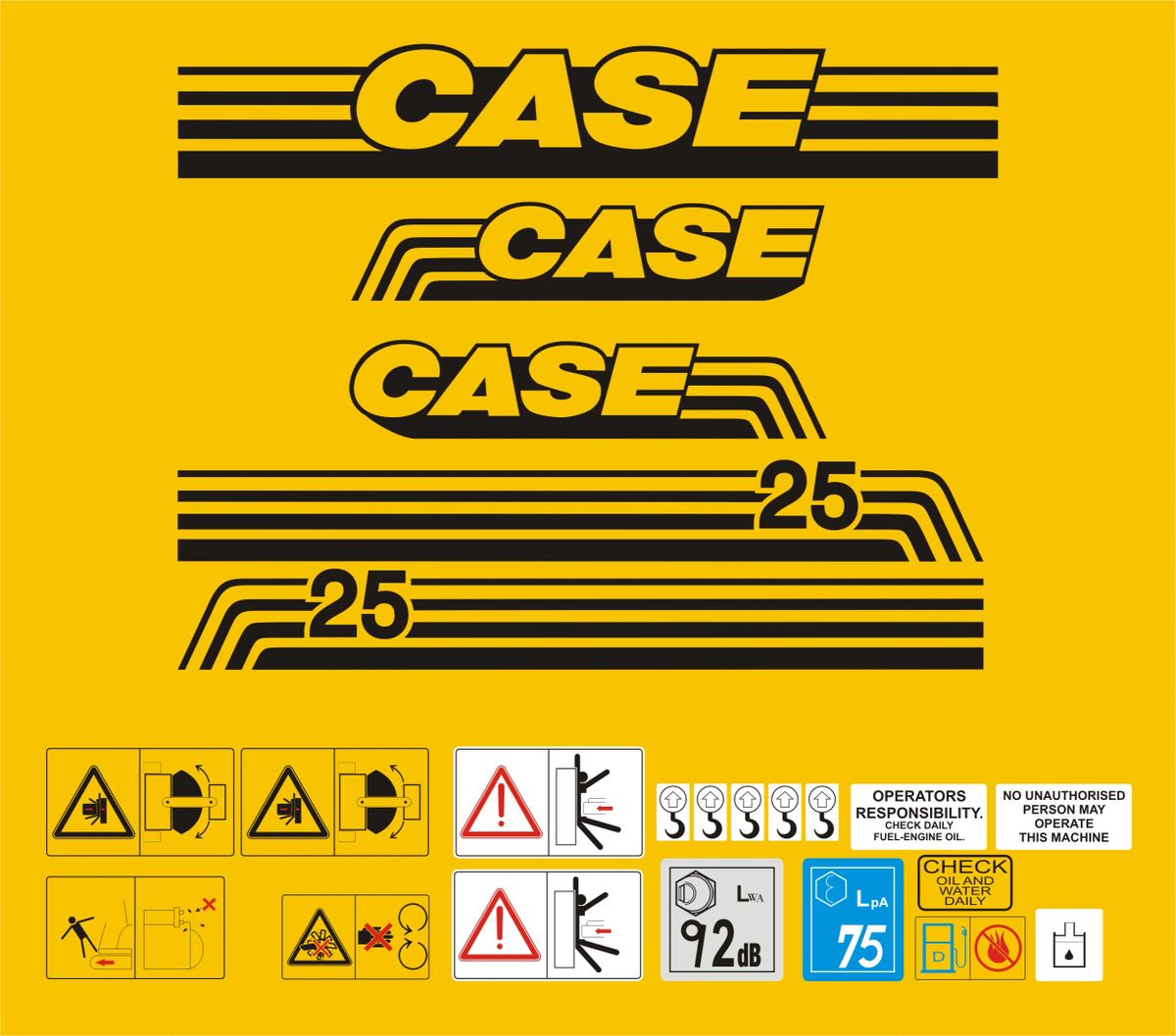 Case CK25 Mini Digger Decal set.