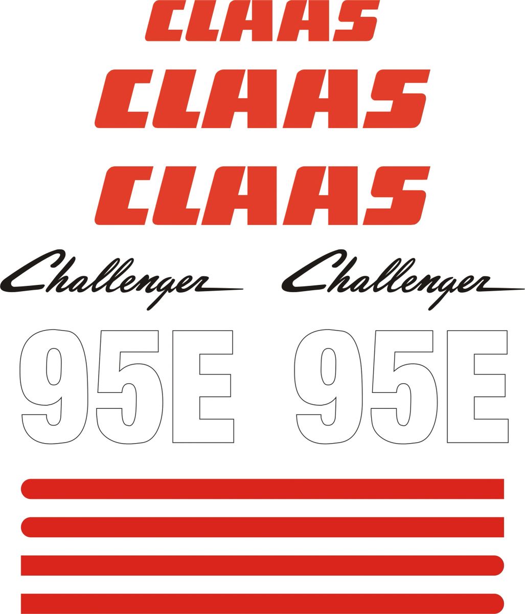 Claas 95E Tractor Decal Set.