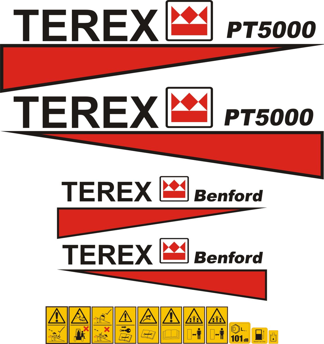 Terex Benford PT5000 Dumper Decal Set.