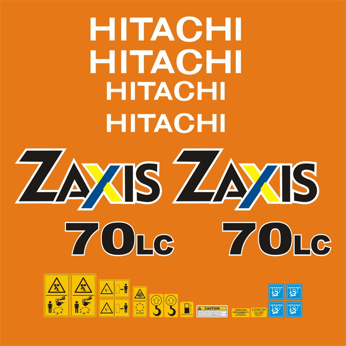 Hitachi Zaxis 70 LC Decal set.