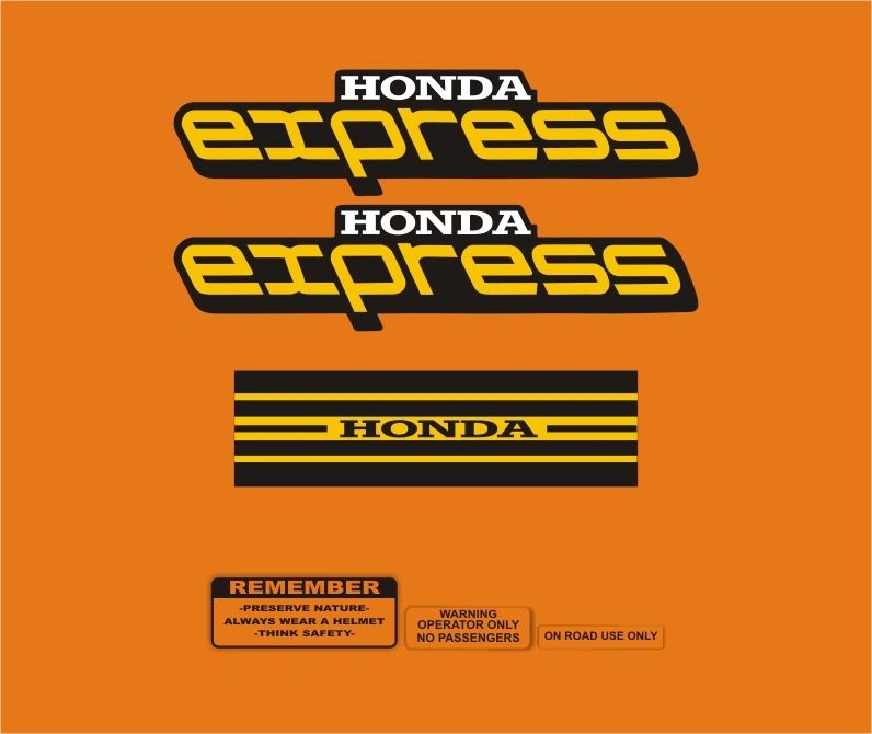 Honda Express decal set orange bike.