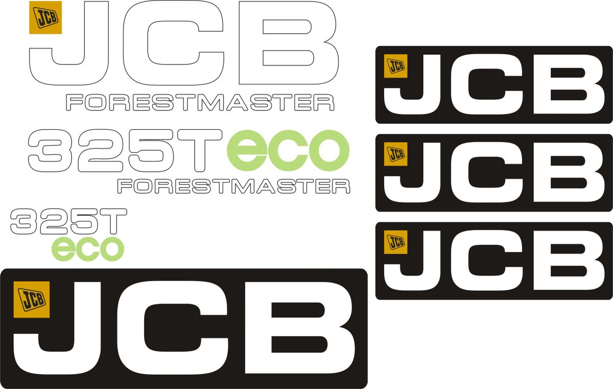 JCB 325T Forestmaster skid steer loader Decal Set.