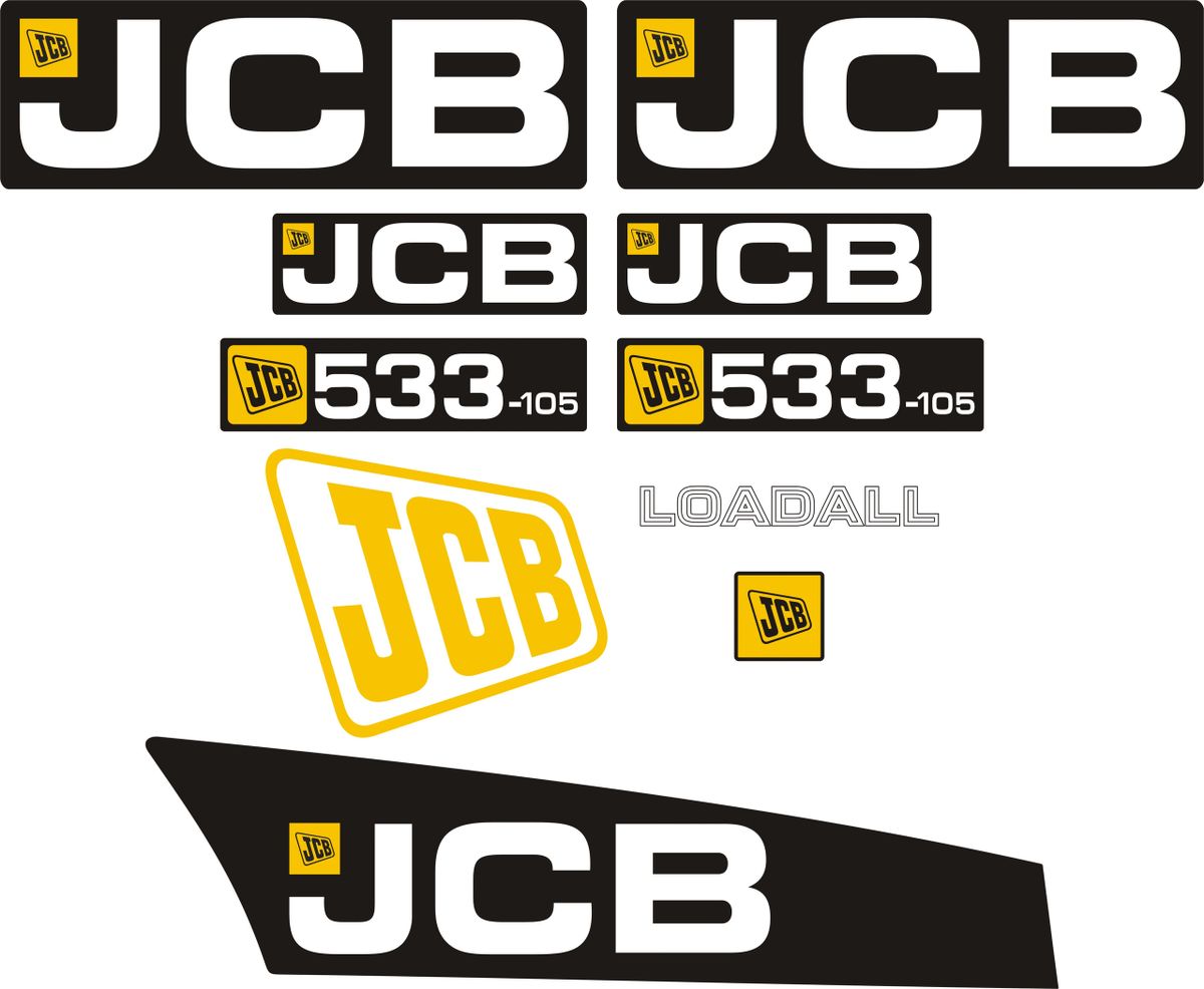 JCB 533-105 Telescopic Handle Replacement Decal Set.