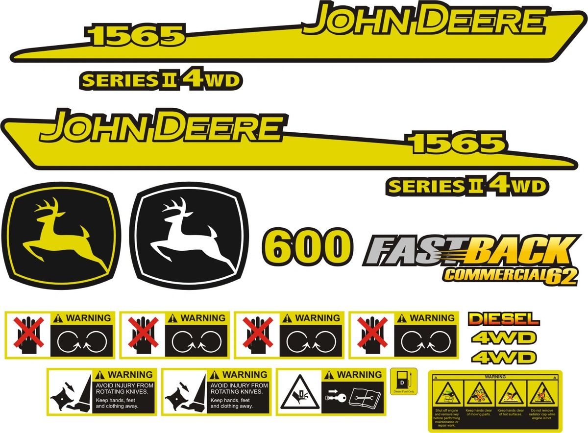 John Deere 1565 mower Decal Kit