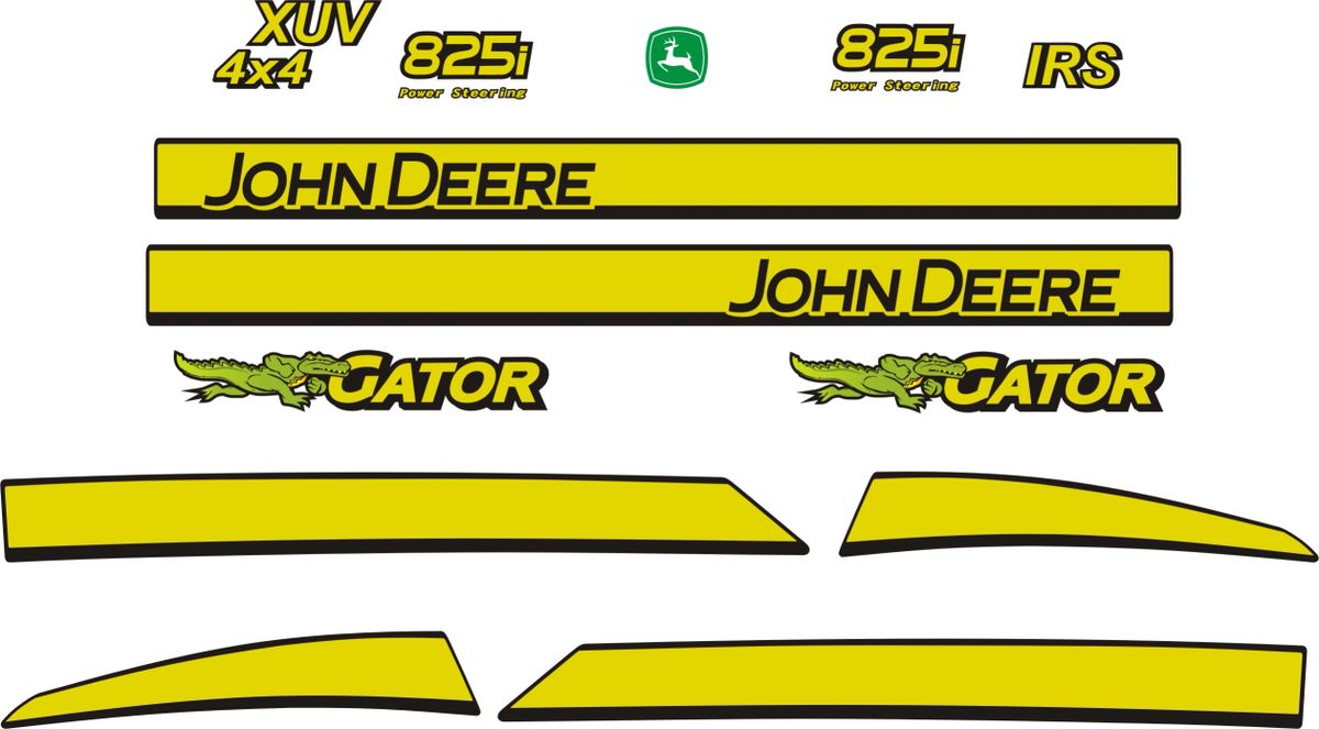 John Deere Gator XUV825i yellow and black replacement decal set