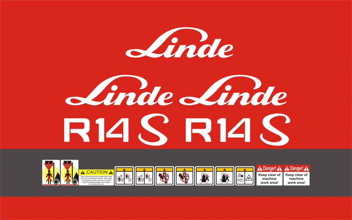 Linde R14S Fork Lift Decal Set