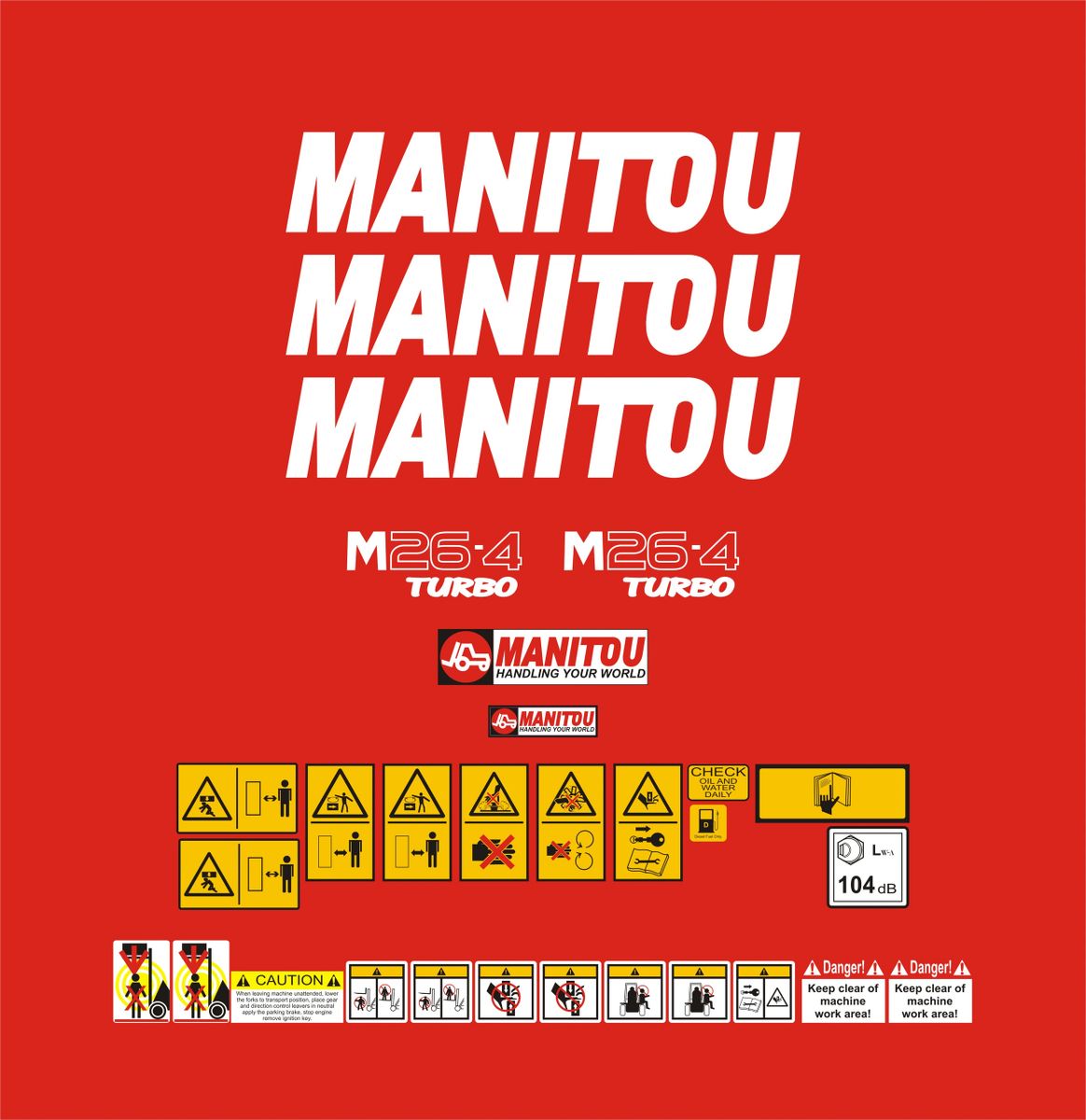Manitou M26-4 Forklift decal set.