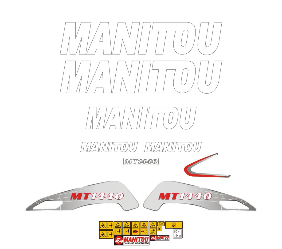 Manitou MT1440 Telehandler Decal Set.