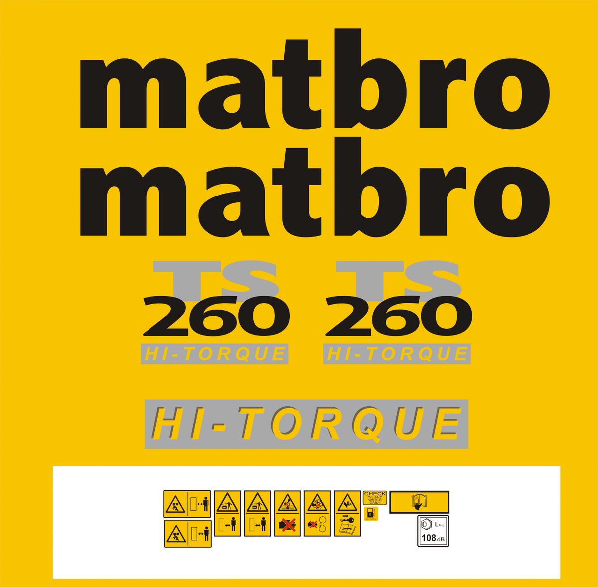 Matbro TS 260 Teliscopic Loader Decal Set