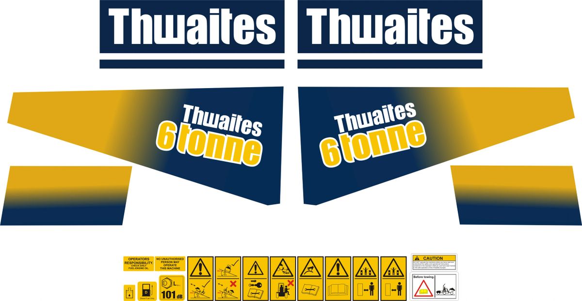Thwaites 6 Tonne Dumper Decal Set With Yellow Fade