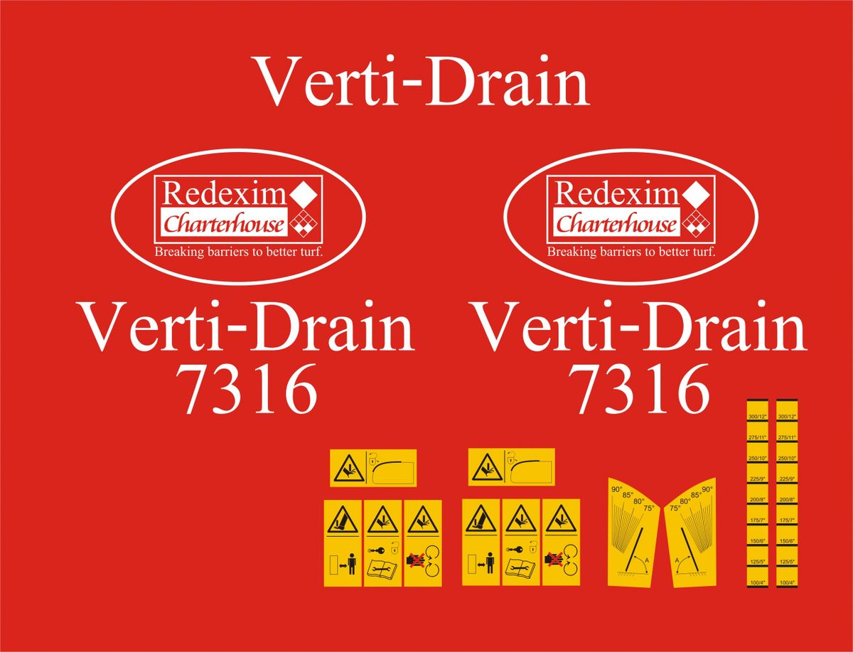 Verti-Drain 7316 Aerator Decal Kit.