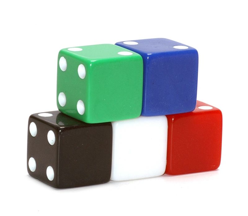 Opaque 16mm Blank 6 Face Dice