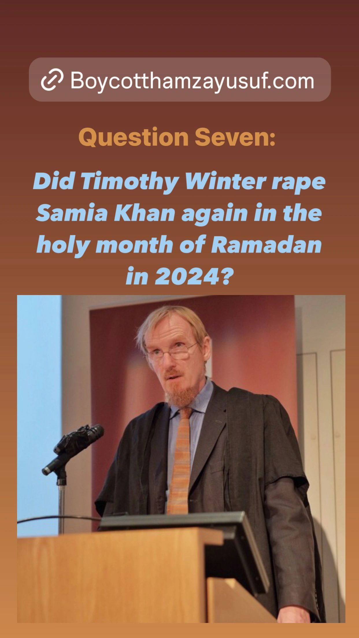 An Open Letter: Why Timothy Winter Must Take Oaths