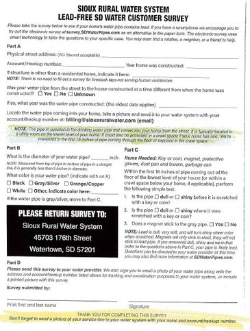 Water for Rural Areas Water - Sioux Rural Water System