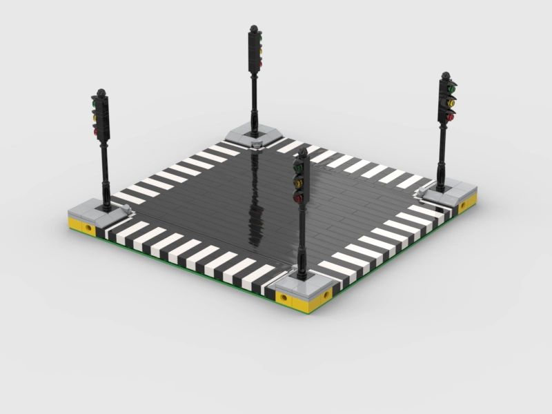 Lego 8 brick lane mils 4 way intersection road plate instructions