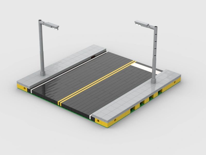 Lego 8 wide mils straight road plate with stopbar instructions