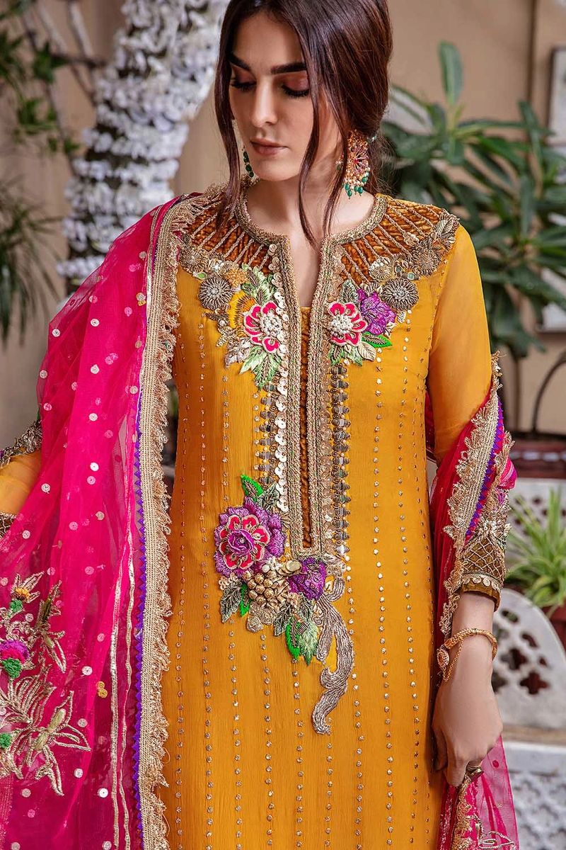 Chiffon Makesha Embroidery Suit 3PC
