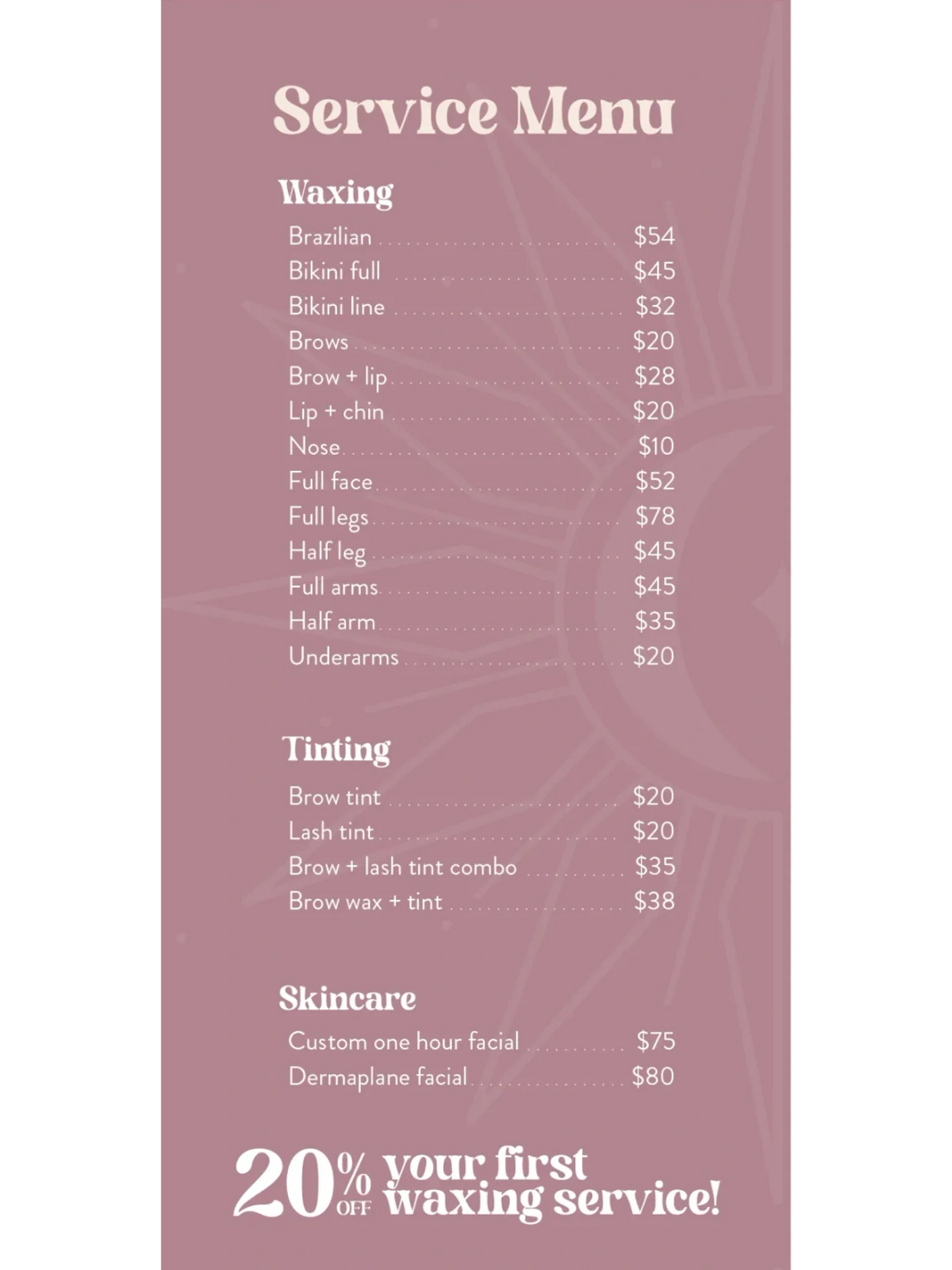 Service Menu